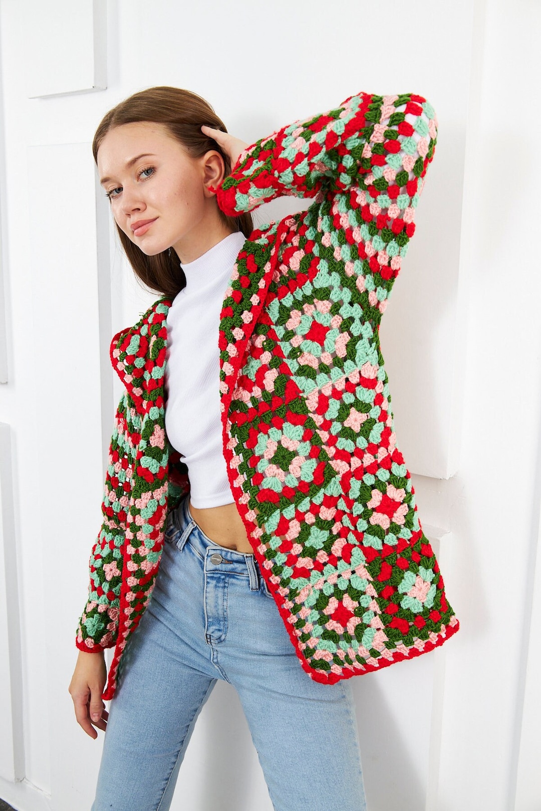 Christmas Handmade Sweater, New Year Gift, Unique Christmas Jacket - Etsy