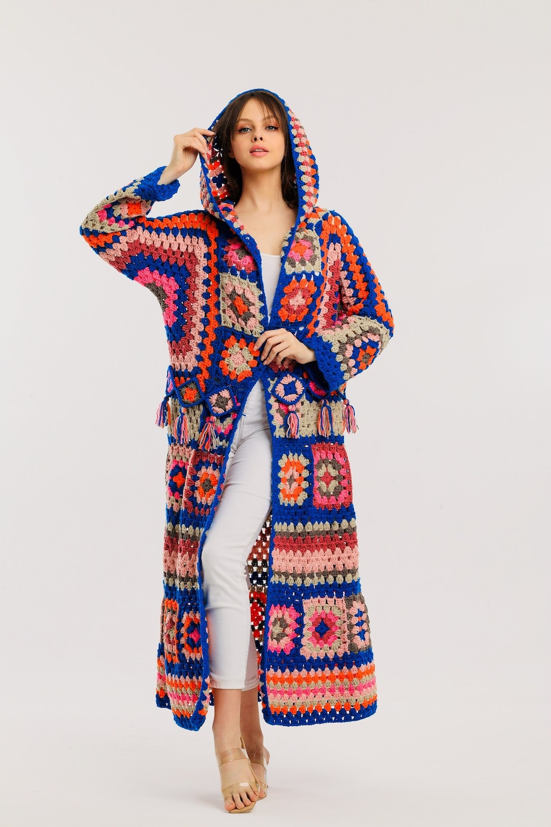 Knit Boho Cardigan Coat: Long Loose Jacket Crochet Gift - Etsy