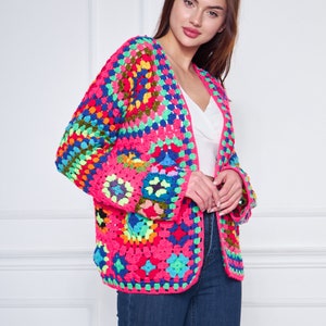 Colorful Sweater Colorful Cardigan Cardigan Woman Colorful - Etsy