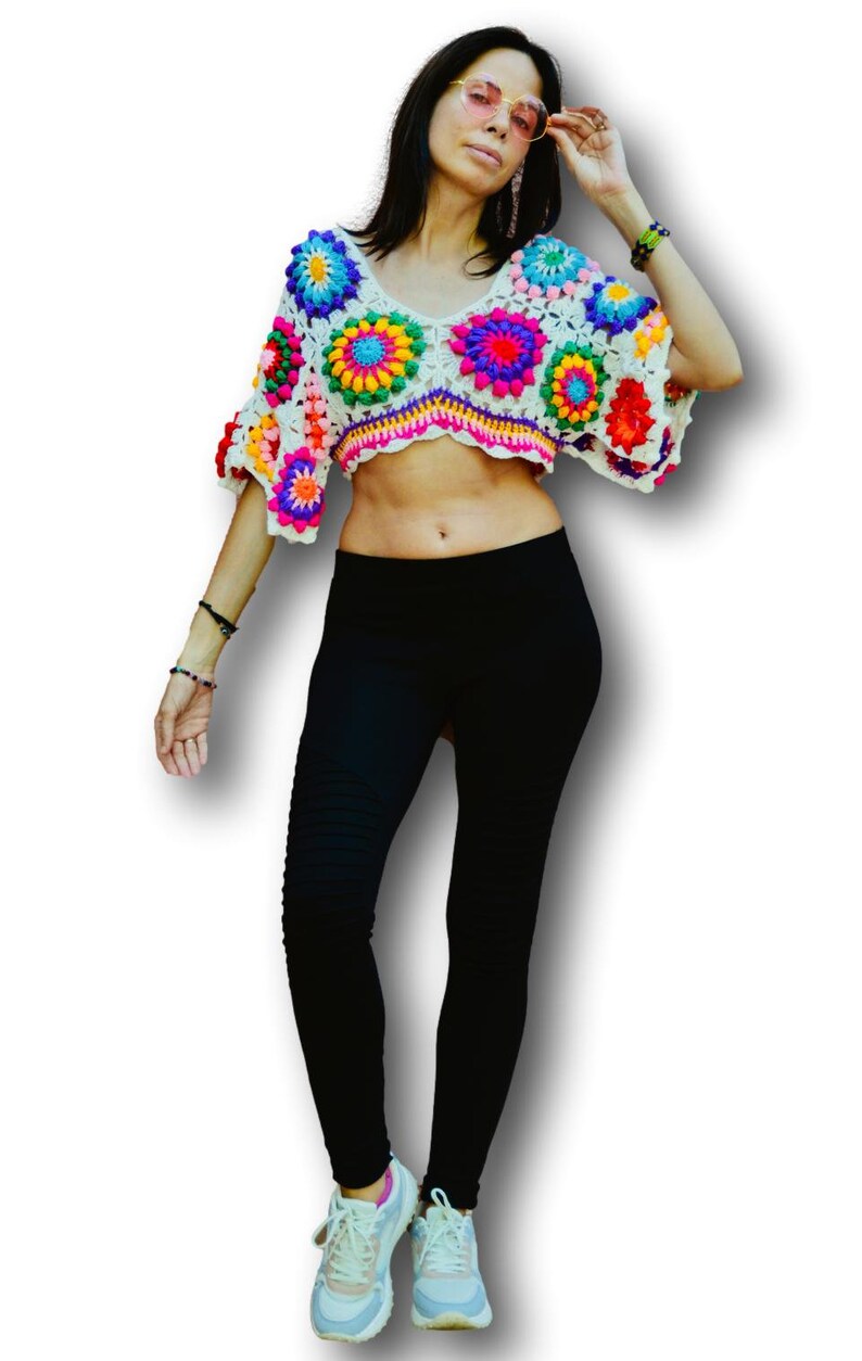 Women Knit Top Colorful Crochet Top Women Crochet Top Boho - Etsy