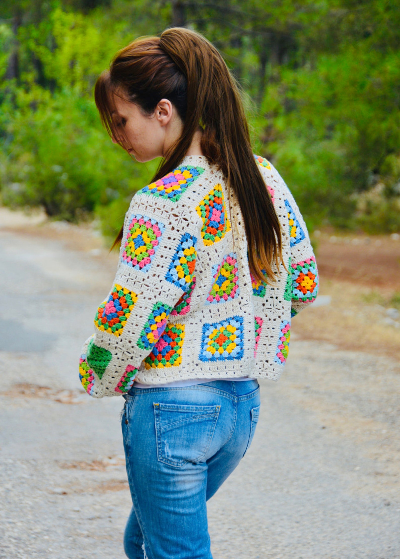 Wool Cropped Crochet Jacket Wool Cardigan Wool Cropped Coat - Etsy