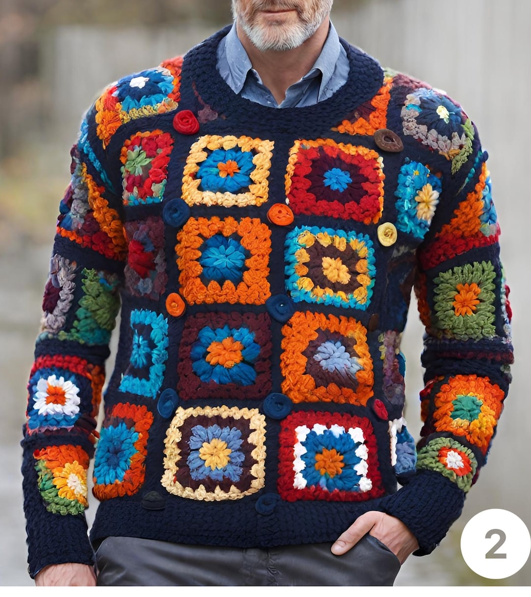 Mens Crochet Sweater, Men's Crochet Top, Winter Sweater for Men, Mens ...