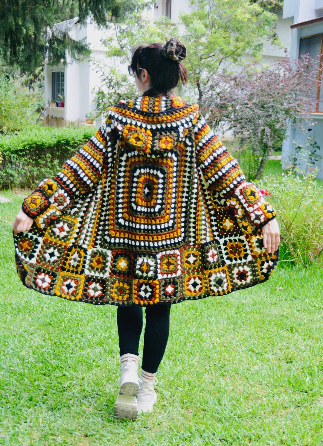 Oversize Long Sleeve Earth Tones Hand Knit Jacket - Etsy