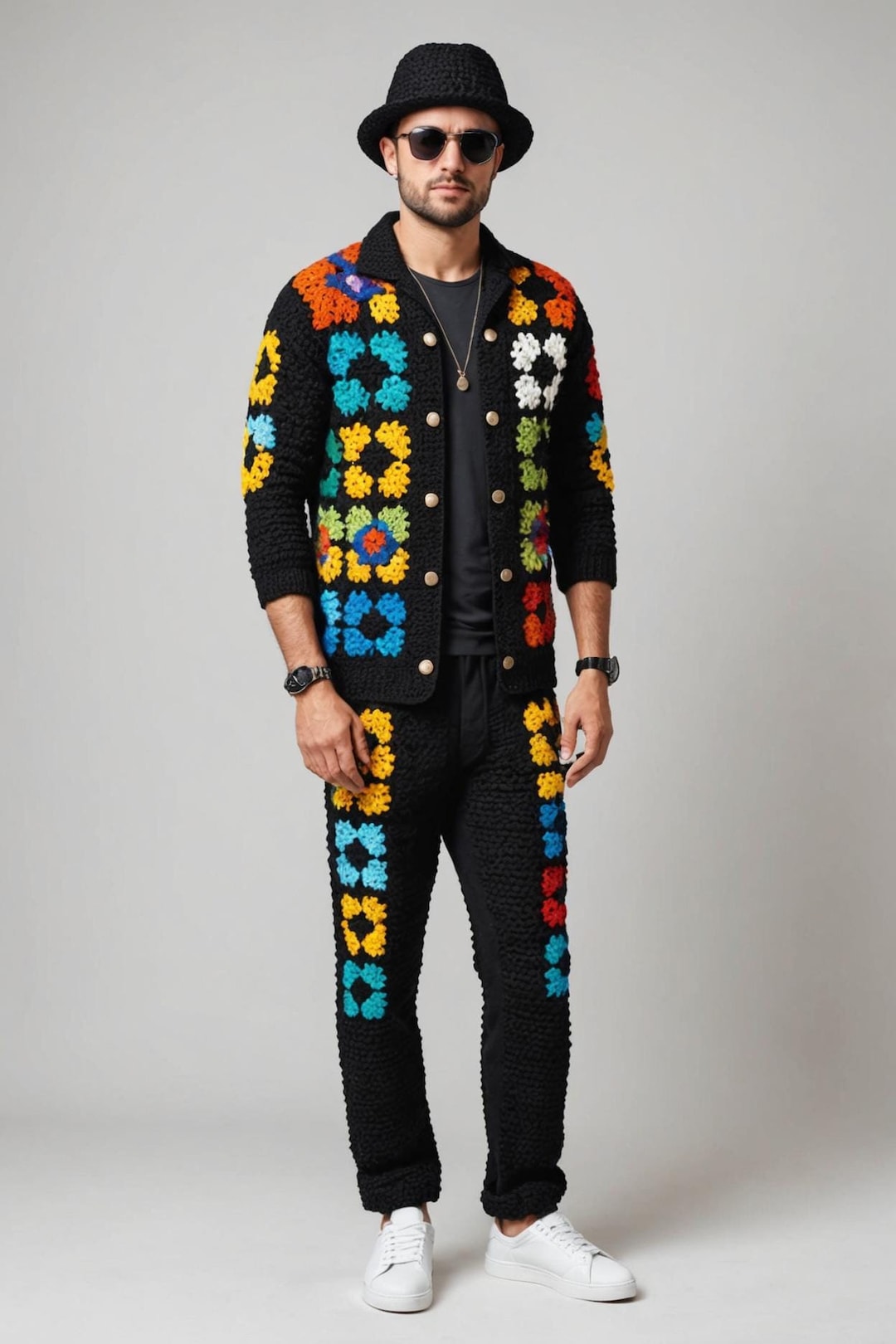 Crochet Rave Outfit for Men Rave Set Pant and Jacket Crochet Pants and ...