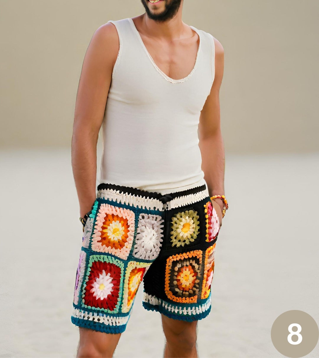 Mens Boho Shorts, Knit Shorts Menfestival Clothing Mens, Hippie Shorts ...