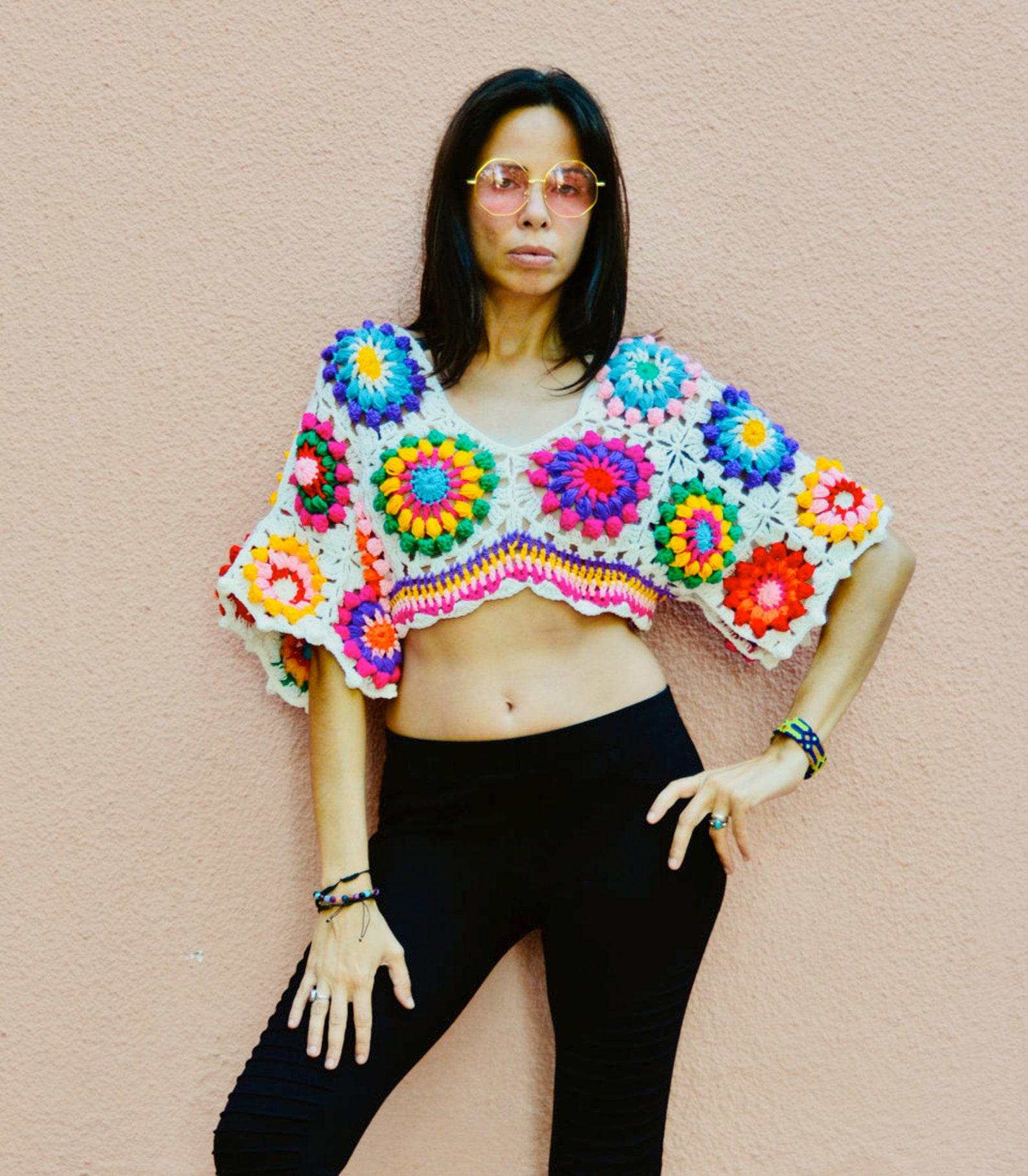 Women Knit Top Colorful Crochet Top Women Crochet Top Boho - Etsy