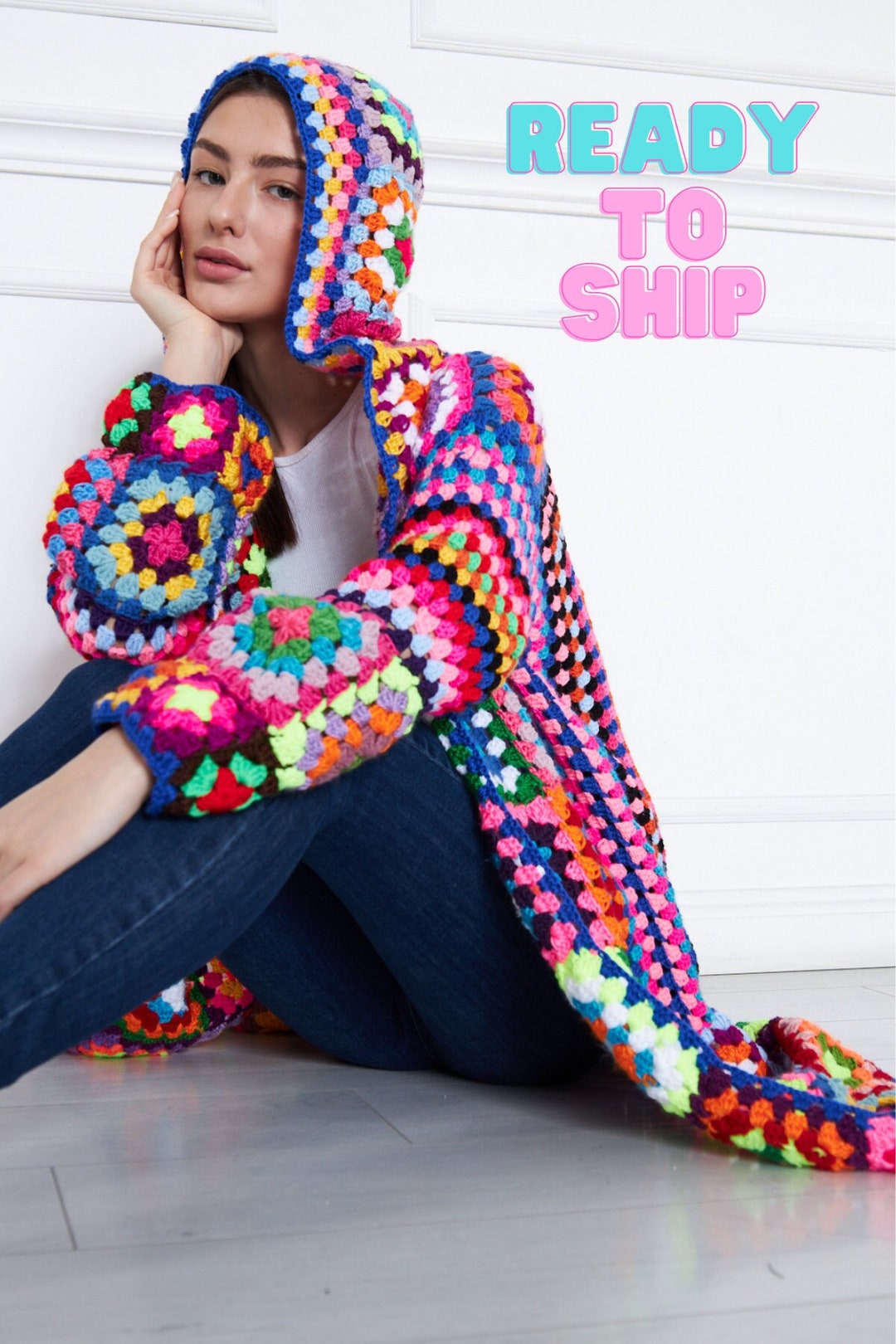 Colorful Sweater, Colorful Wool Cardigan, Colorful Cardigan Woman ...