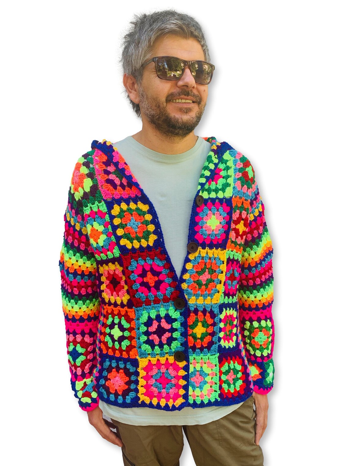 Mens Crochet Sweater Men's Crochet Jacket Winter Jacket - Etsy