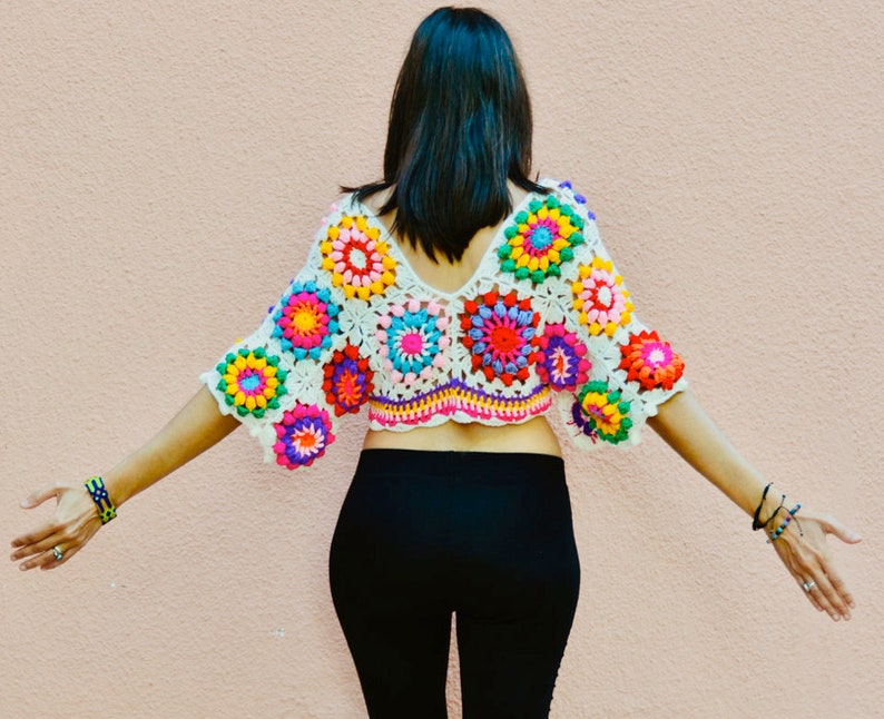 Women Knit Top Colorful Crochet Top Women Crochet Top Boho - Etsy