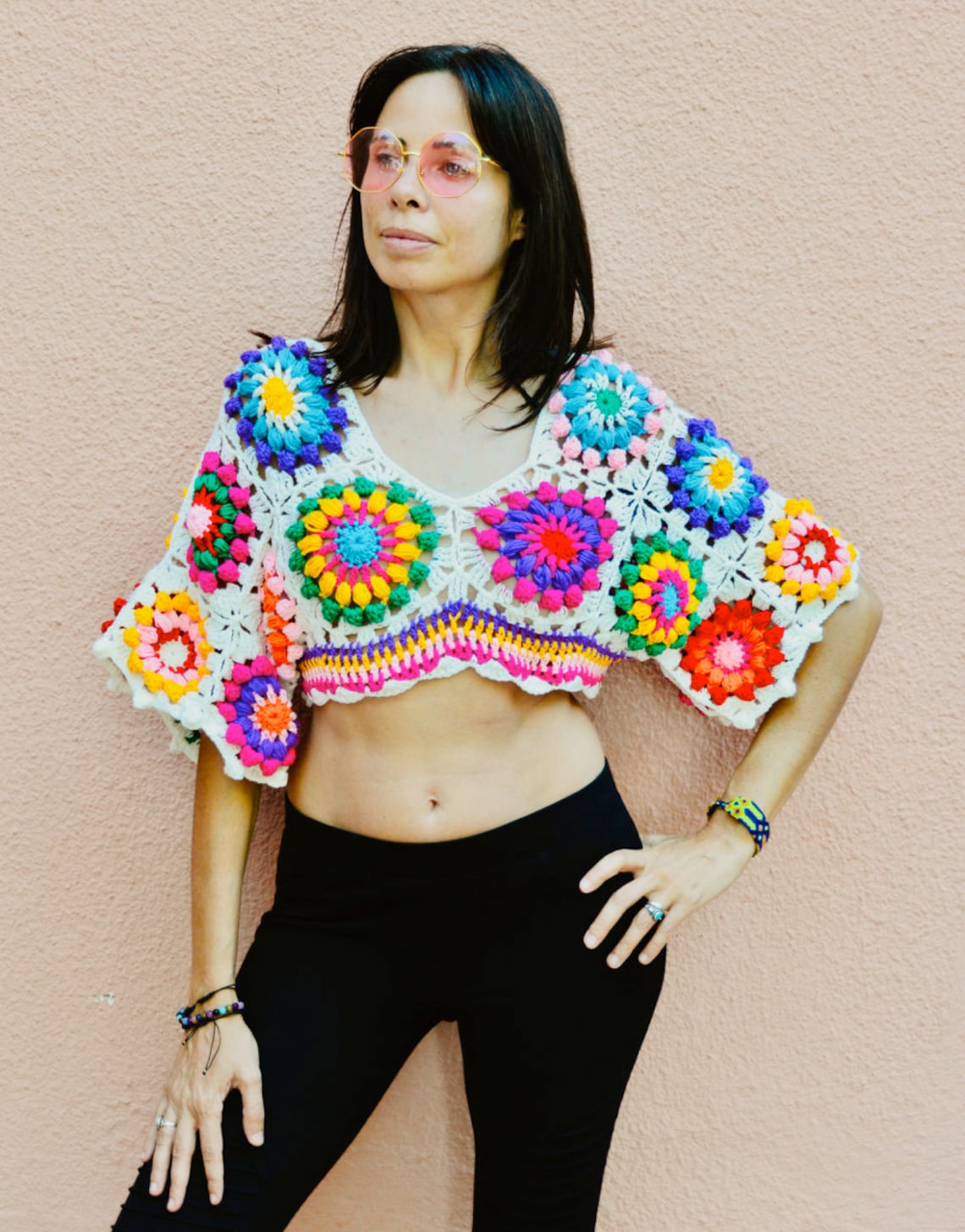 Women Knit top Colorful crochet top Women crochet top Boho | Etsy