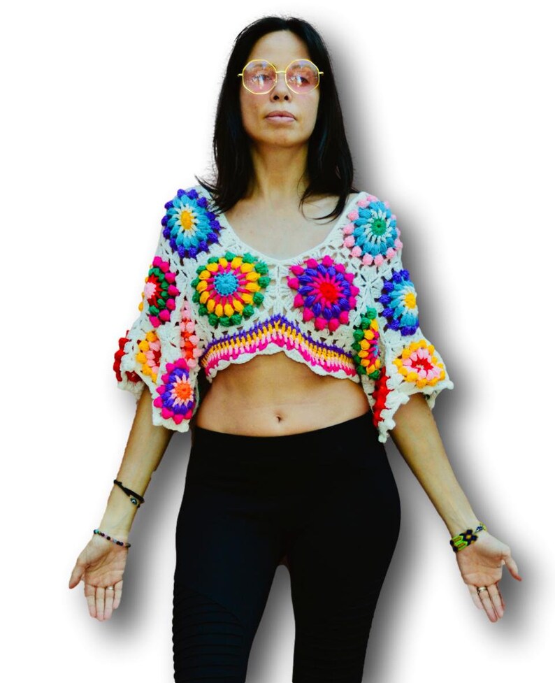 Women Knit Top Colorful Crochet Top Women Crochet Top Boho - Etsy