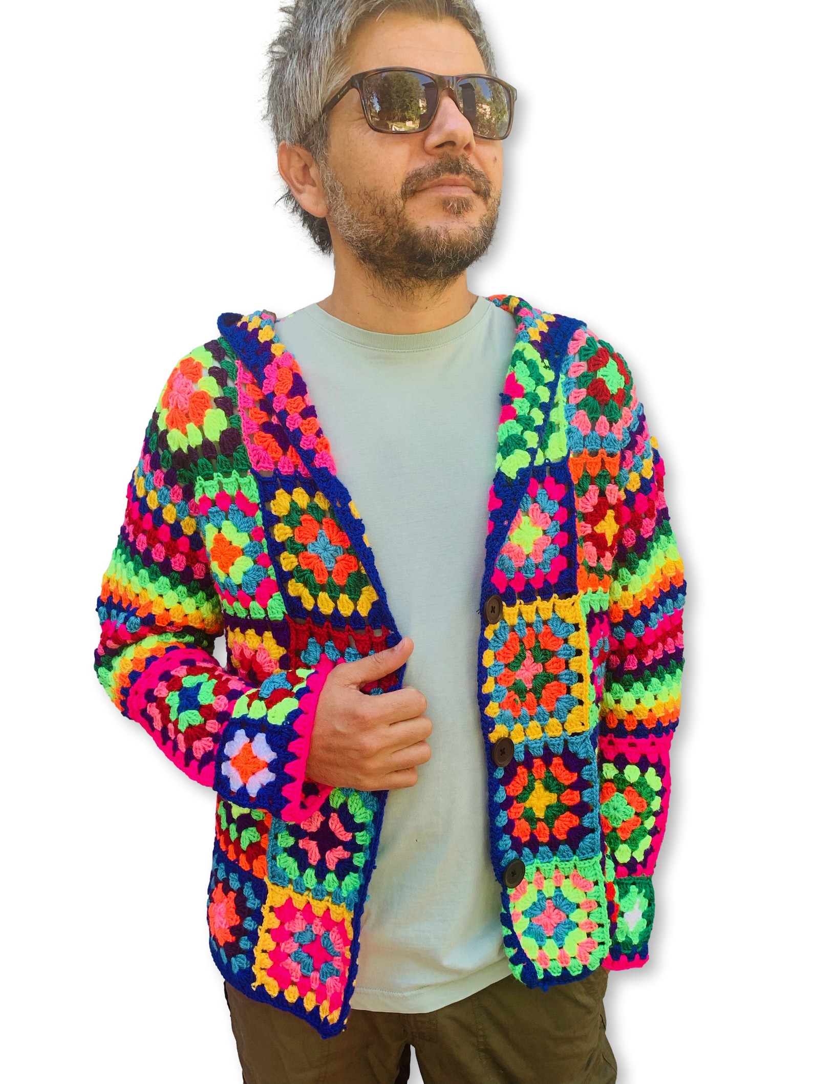 Mens Crochet Sweater Men's Crochet Jacket Winter Jacket - Etsy