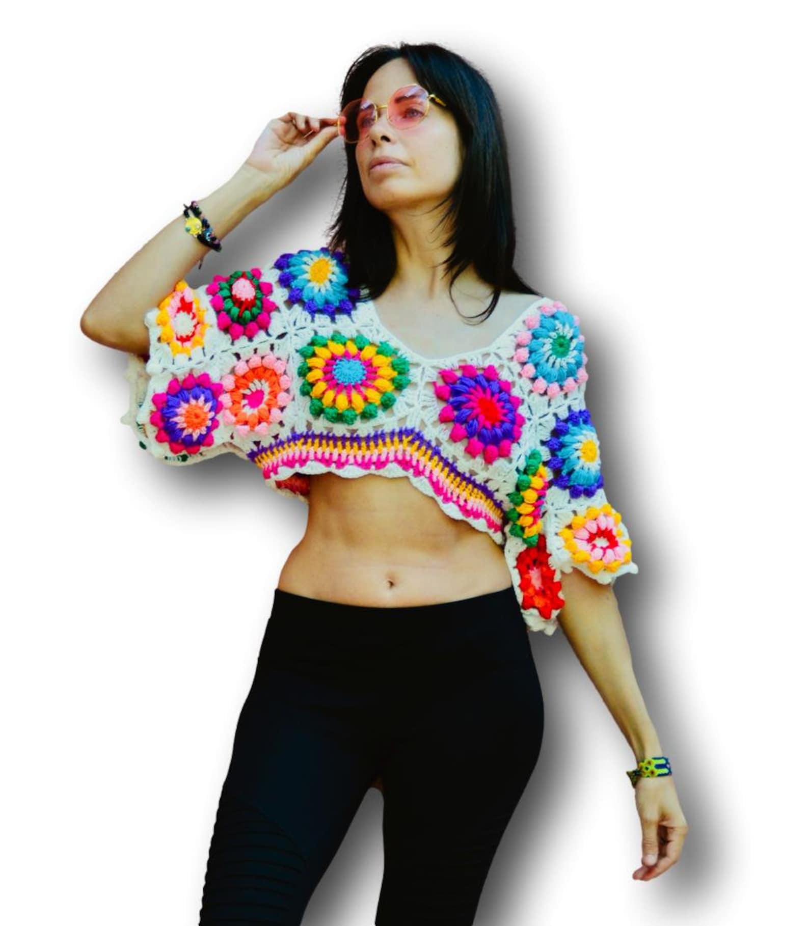 Women Knit Top Colorful Crochet Top Women Crochet Top Boho - Etsy