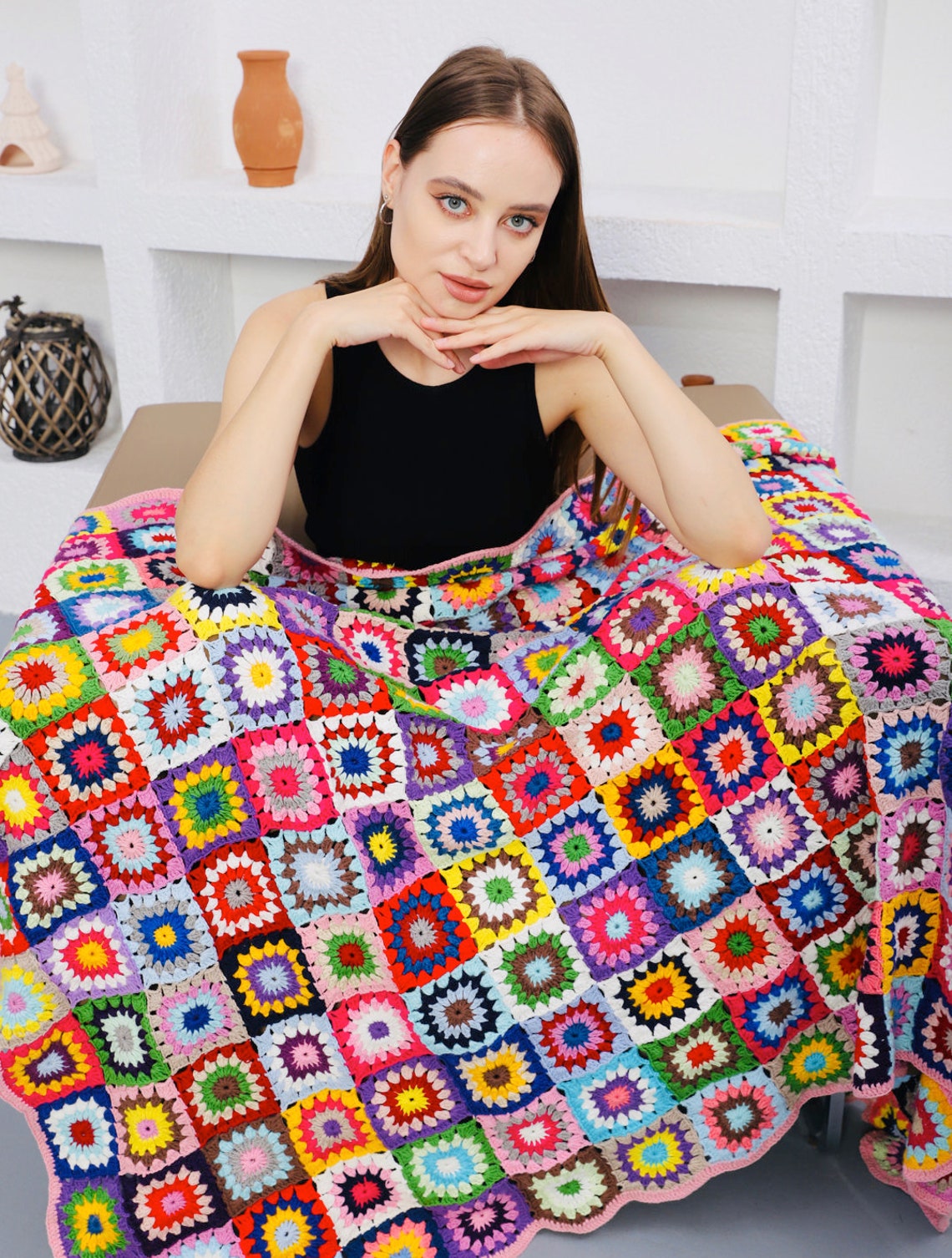 Oversize Knit Blanket Oversize Crochet Blanket Large Knit - Etsy