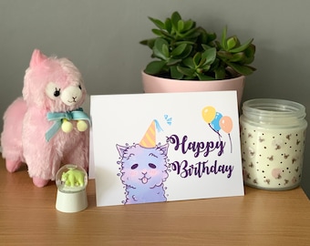 Printable Llama Happy Birthday Card Digital Download - Etsy