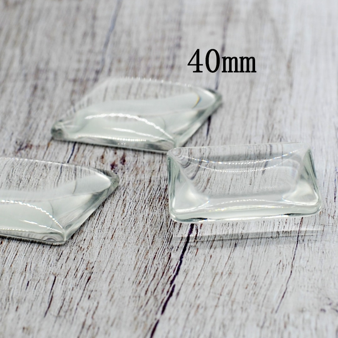 2/5/10PCS, Square Shape Crystal Glass Magnifying High Dome Cabochon ...