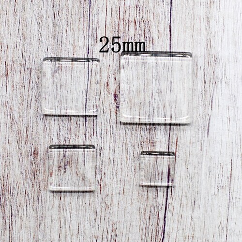 50pcs Flat Clear Glass Tile Square Transparent Glass - Etsy