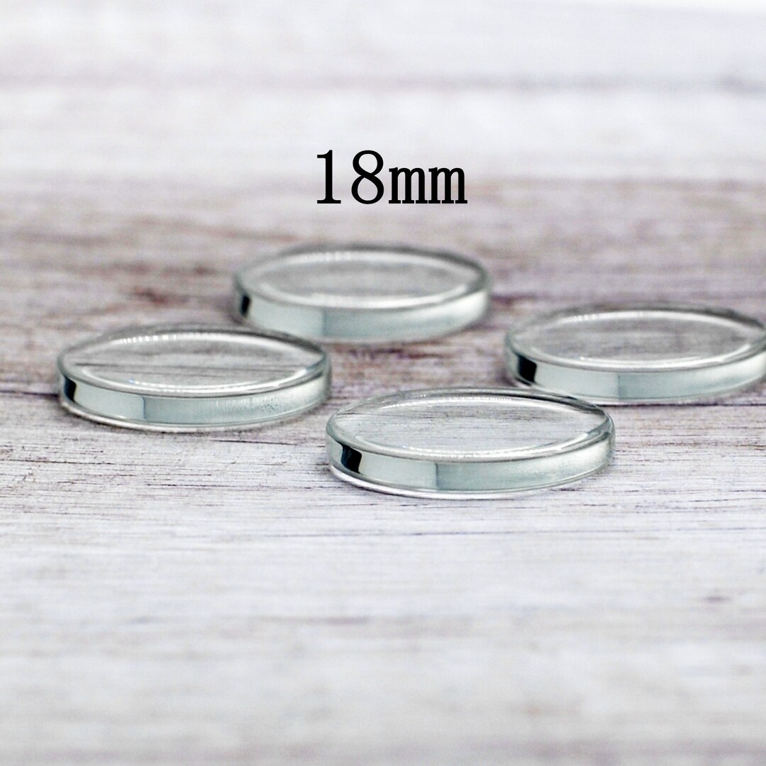 15/40PCS Round Transparent Glass Cabochons, 2 Sided Flatback, Flat ...