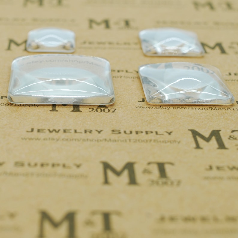 2/5/10PCS Square Shape Crystal Glass Magnifying High Dome | Etsy