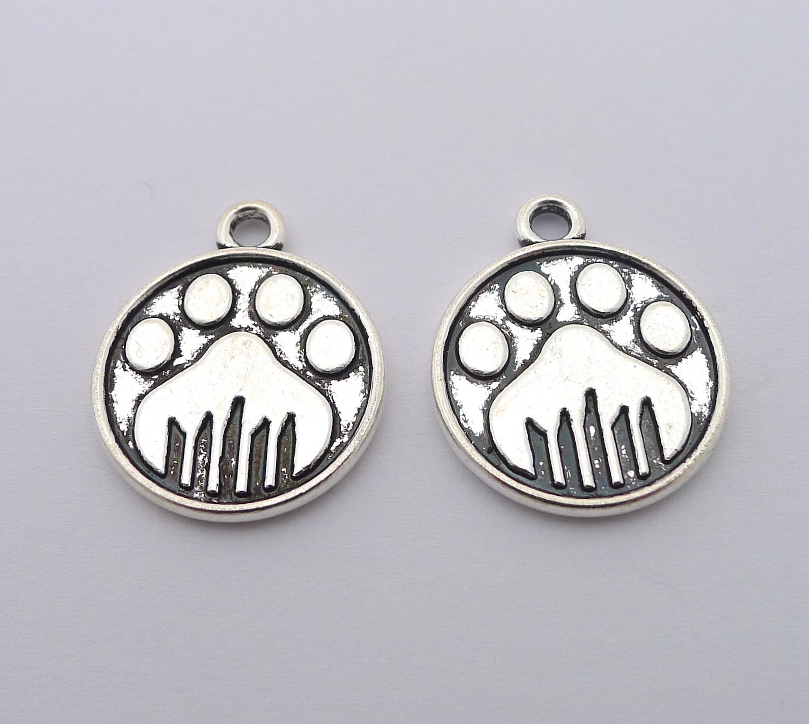 20PCS Antique Silver Tone Metal 3 Sided Pet Paw Charm Pendant CC50 - Etsy