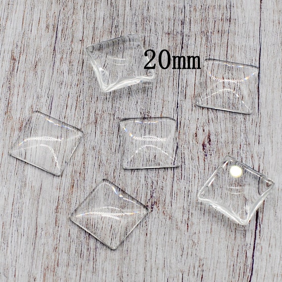 15/40/60PCS 20mm SQUARE Glass Cabochon Tiles Cabochon Cover | Etsy