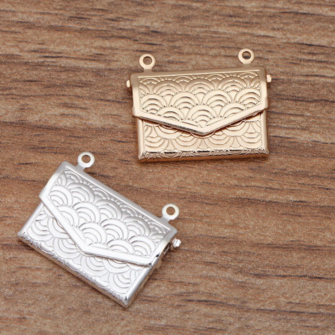5PCS Brass Envelope, Bag Shape Locket Pendant, 15x20mm Multi Colors ...