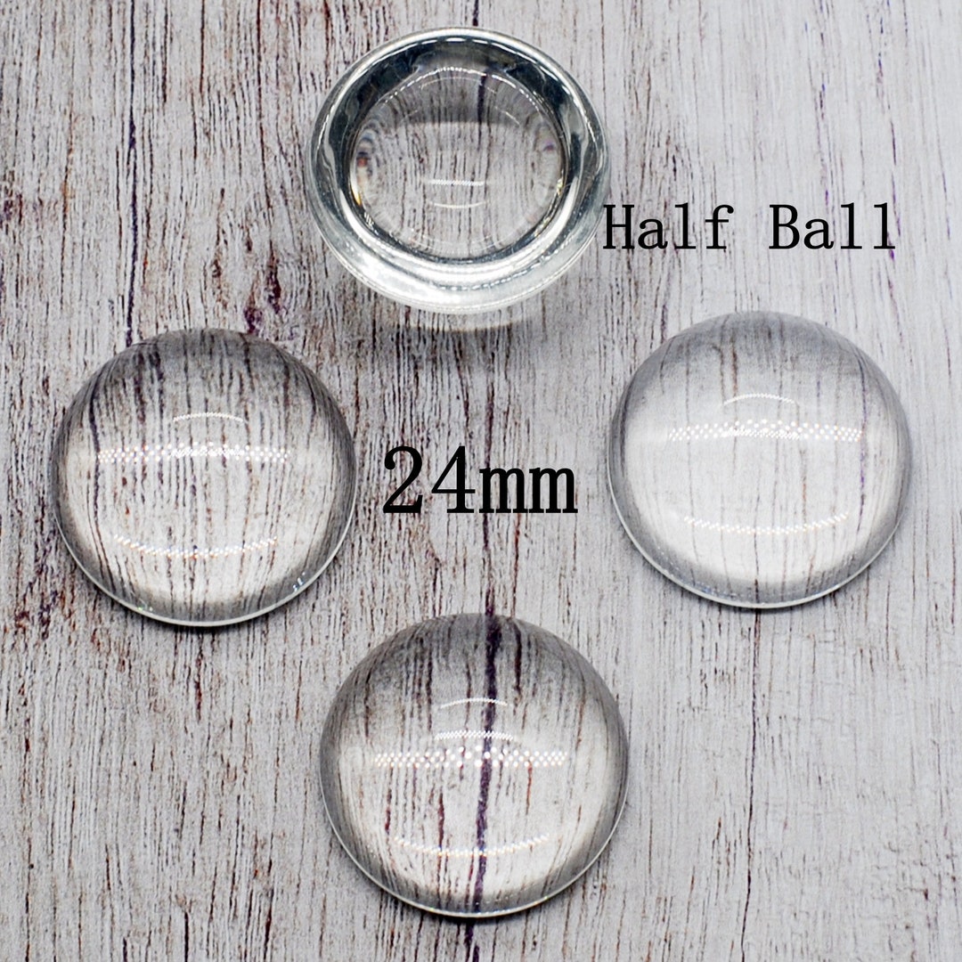 28PCS Half Sphere Round Crystal Glass Dome Cabochon Half-ball Round ...