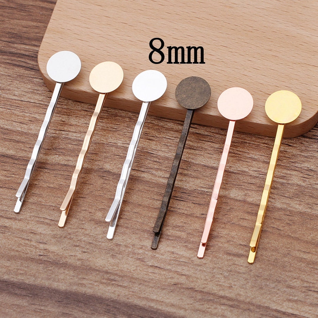 Clearance 30PCS Brass Round Hair Pin Base Tray, No Bezel Gold, Bronze ...