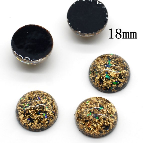 Clearance 40PCS Gold Leaf Black Opal Slime Resin | Etsy