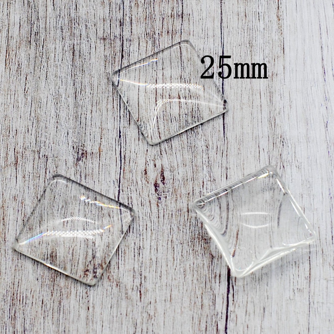 15/40/60PCS 1" SQUARE Glass Cabochon Tiles, Domed With Flatback, Square ...