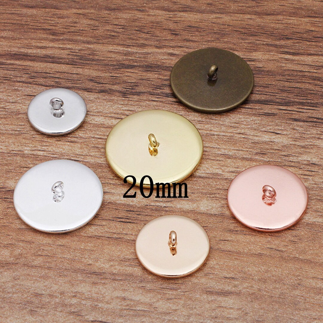 20PCS, Multi Color Brass Round Cabochon Tray Button Charm Pendant ...