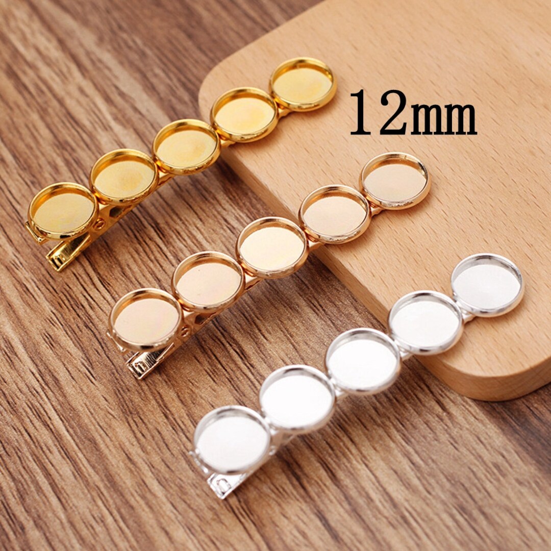 5PCS Brass 5 Round Bezel Hair Clip Tray Duckbill Clip Tray - Etsy