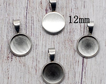 Round Bezel Charm | Etsy