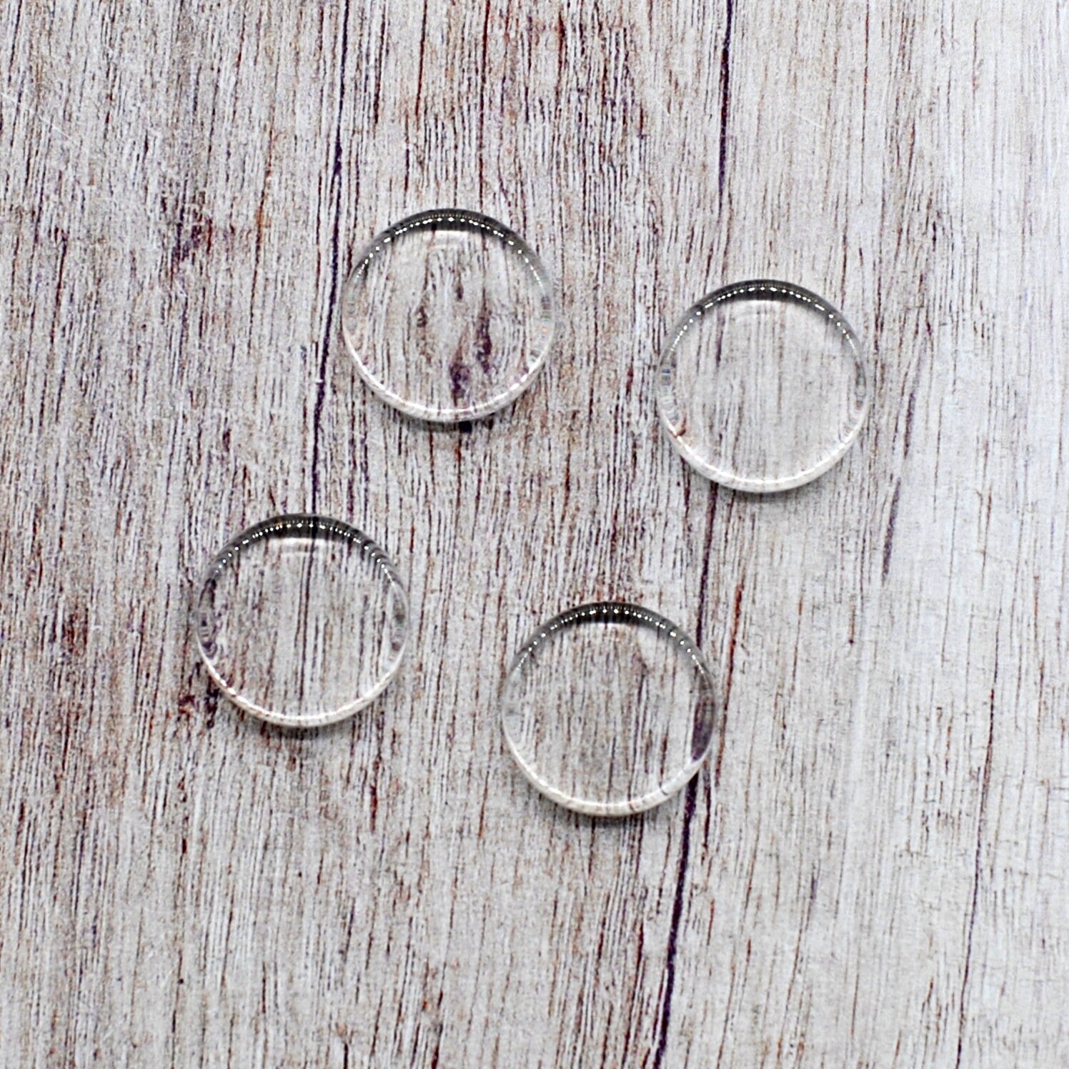 25/60PCS Flat Clear Glass Tile Round Transparent Glass - Etsy