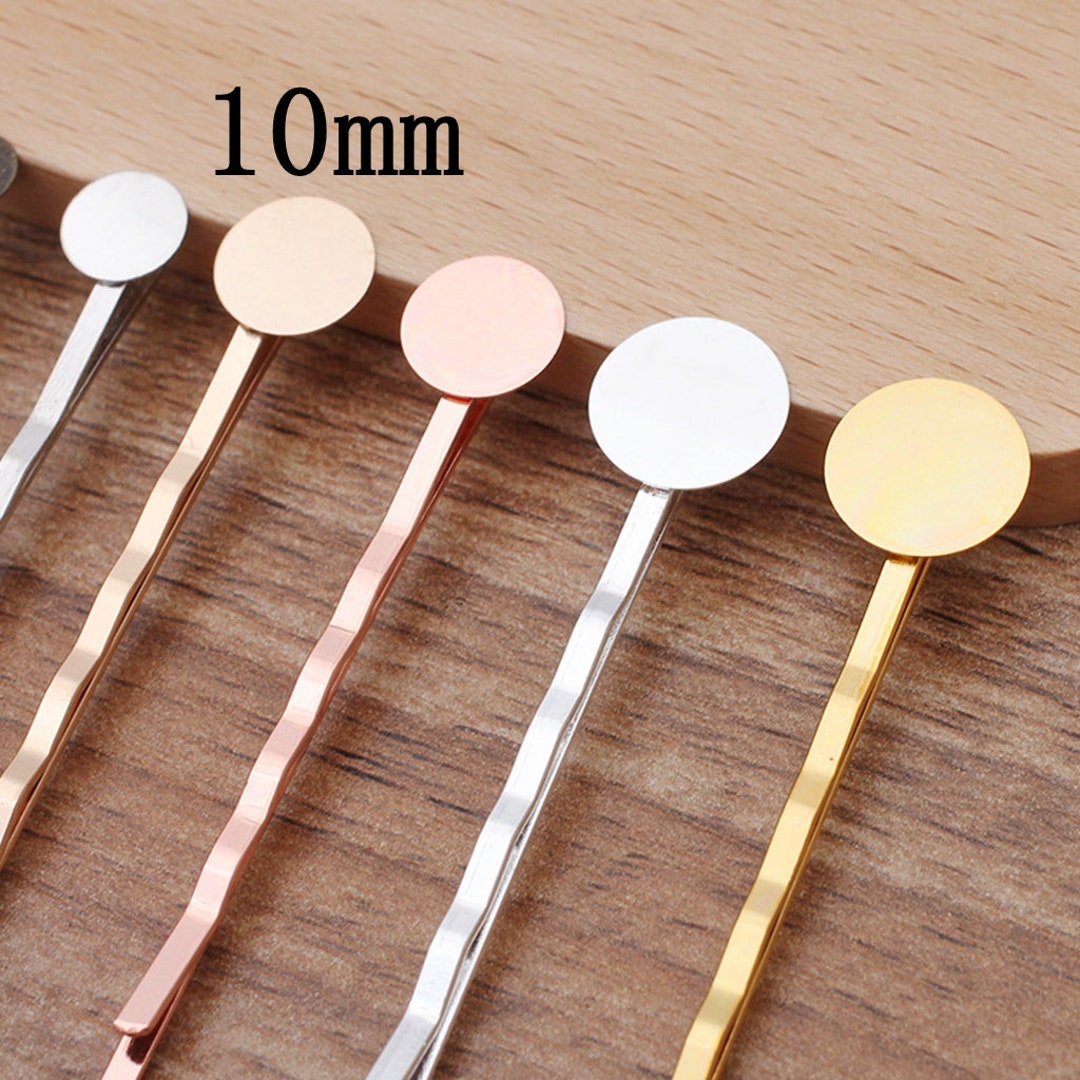 Clearance 30PCS Brass Round Hair Pin Base Tray, No Bezel Gold, Bronze ...