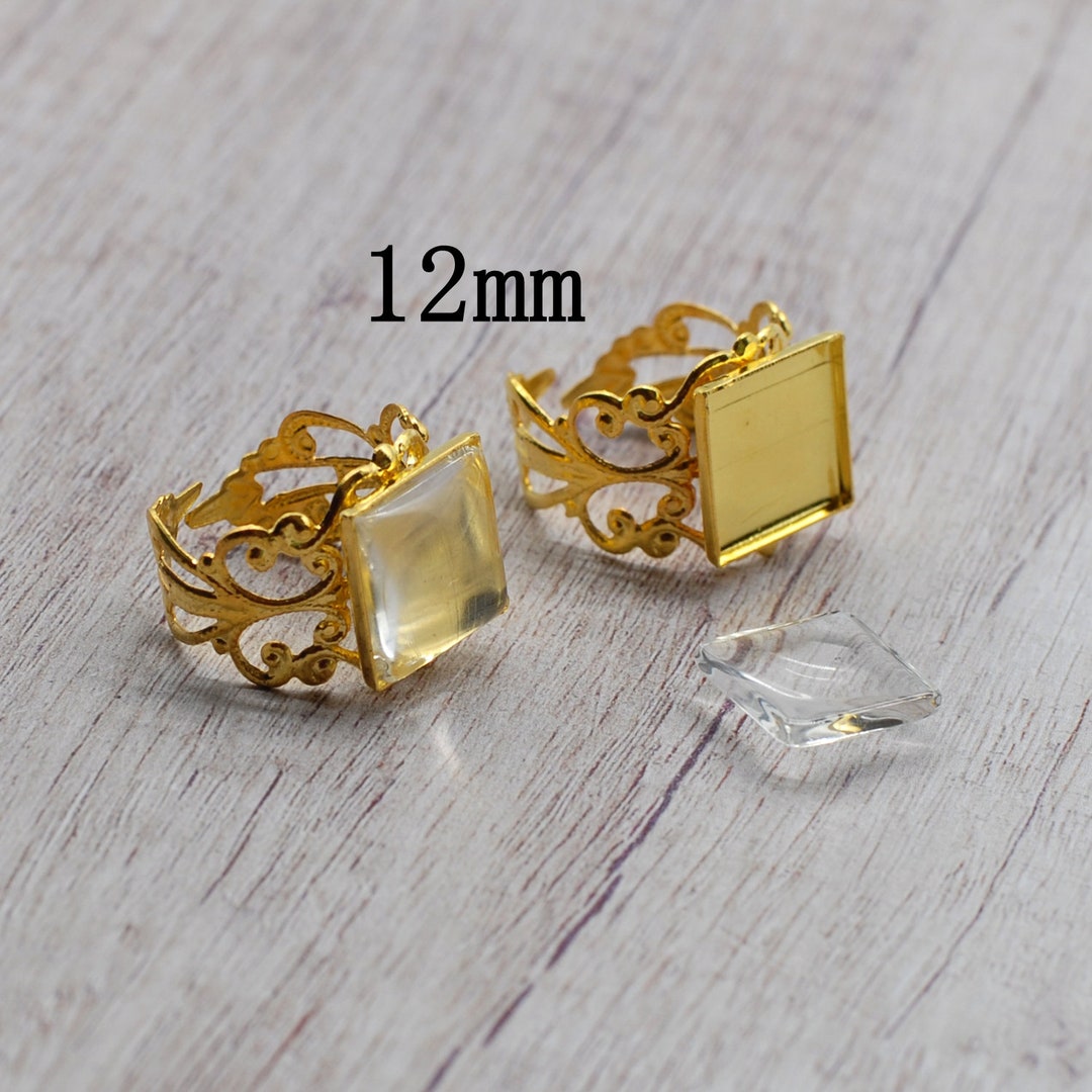 4/10PCS Multi Colors Brass Square Ring Findings Bases - Etsy