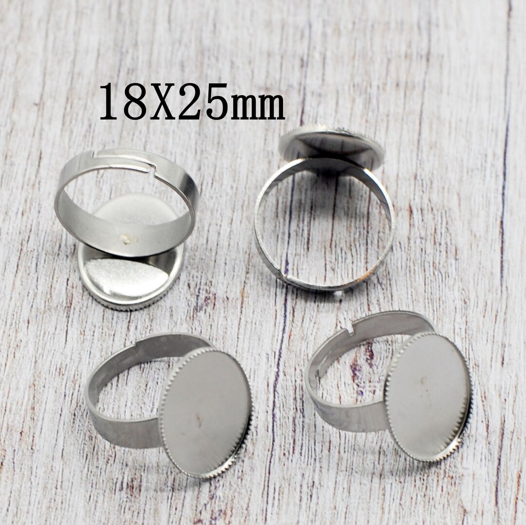 20PCS Stainless Steel OVAL Adjustable Finding Ring, Ring Supply Bulk ...
