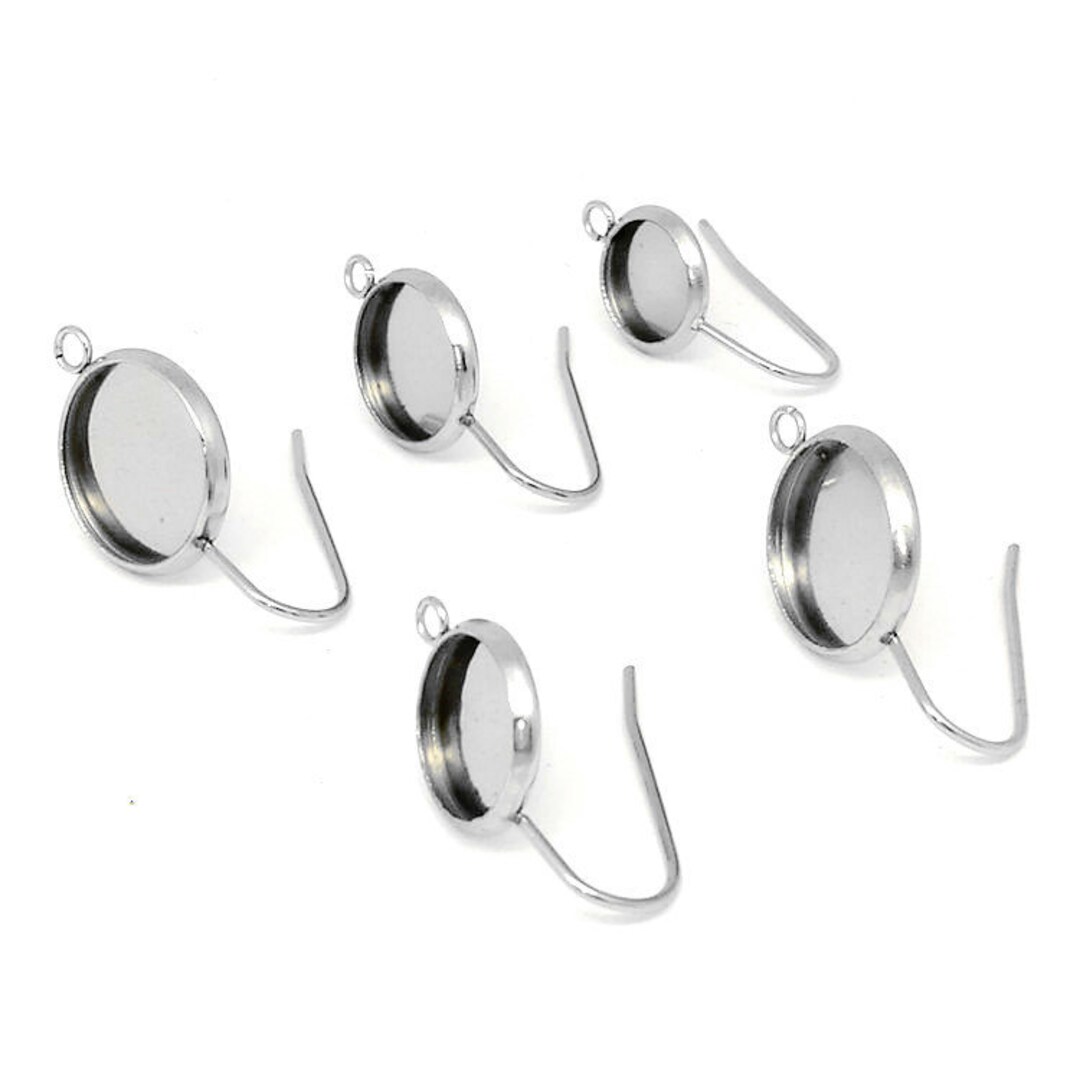 8pairs Stainless Steel Hook Earrings Component Huggies Earrings 8/10 ...