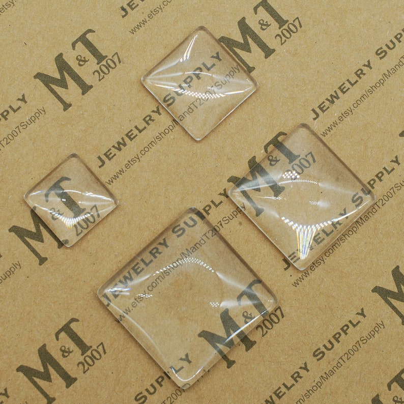 2/5/10PCS Square Shape Crystal Glass Magnifying High Dome | Etsy