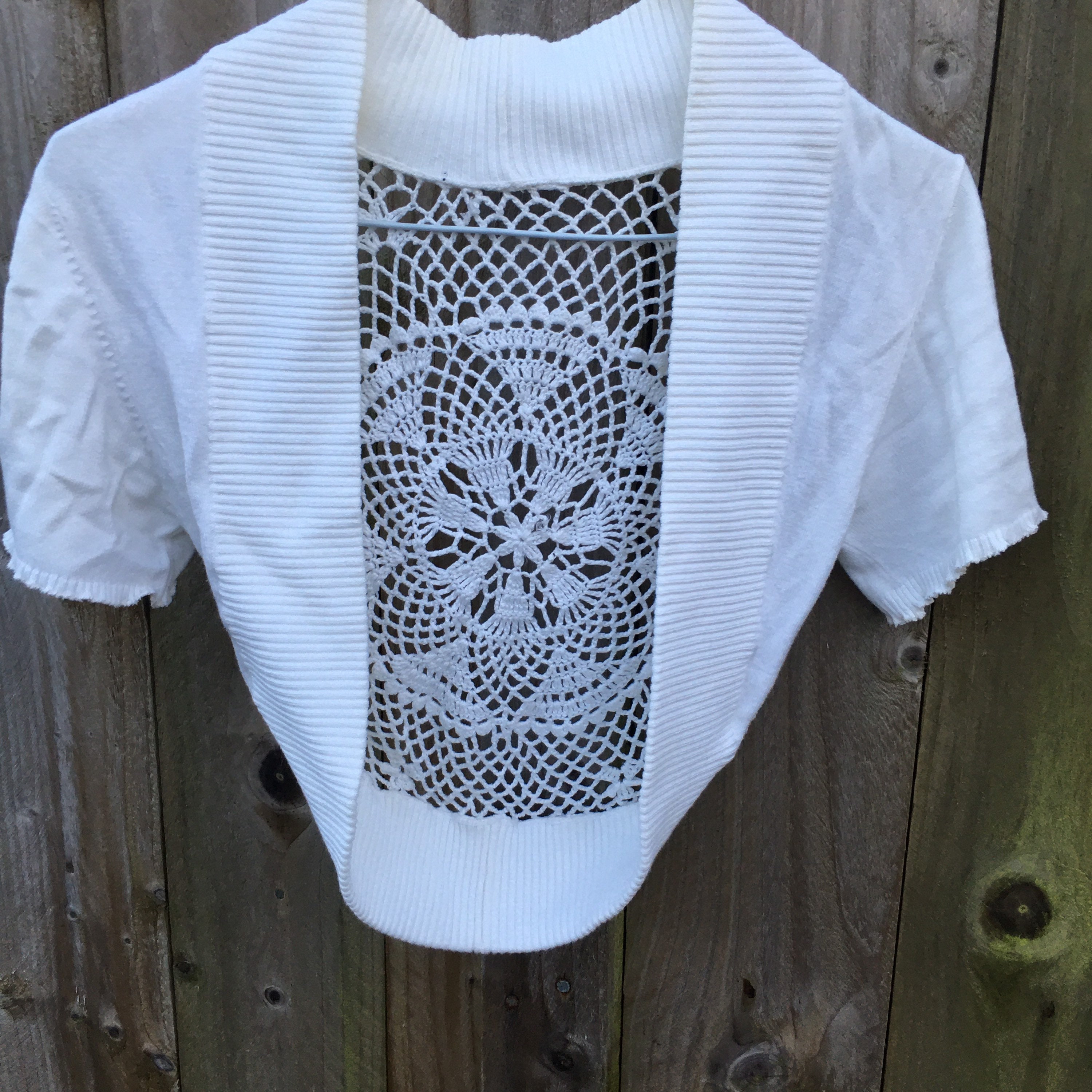 Vintage Y2k Cardigan Cropped Shrug Bolero With Crochet Detail 2000s ...