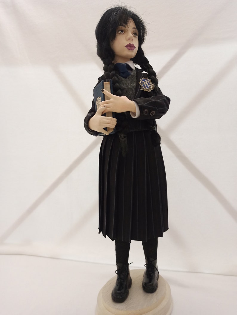 Wednesday Addams Art Doll: Gothic Handmade Collectible Doll, 21 Inch - Etsy