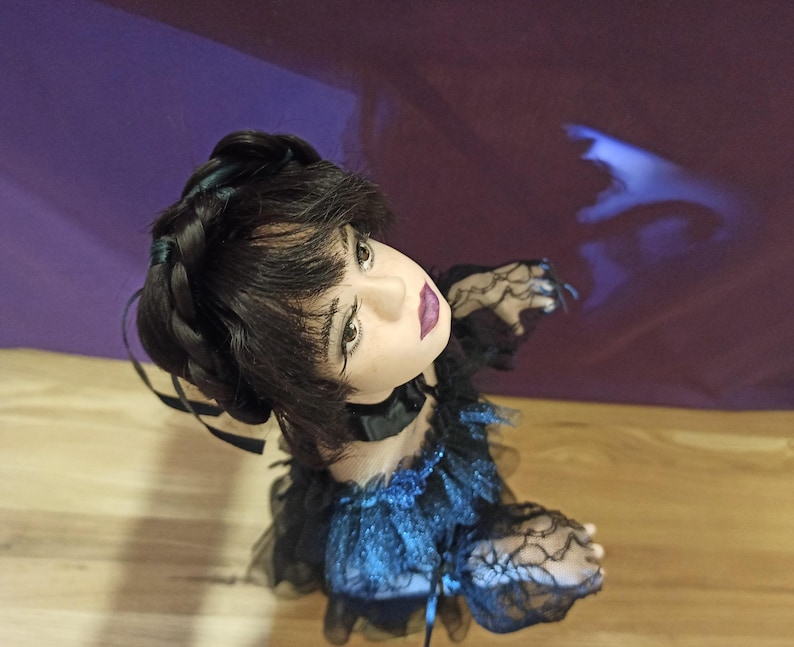 Wednesday Addams Art Doll: Gothic Handmade Collectible Doll, 21 Inch - Etsy
