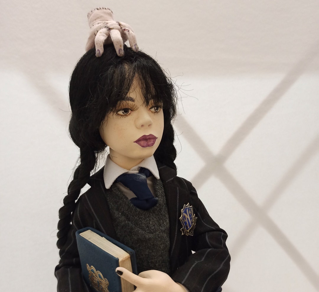 Wednesday Addams Art Doll: Gothic Handmade Collectible Doll, 21 Inch - Etsy