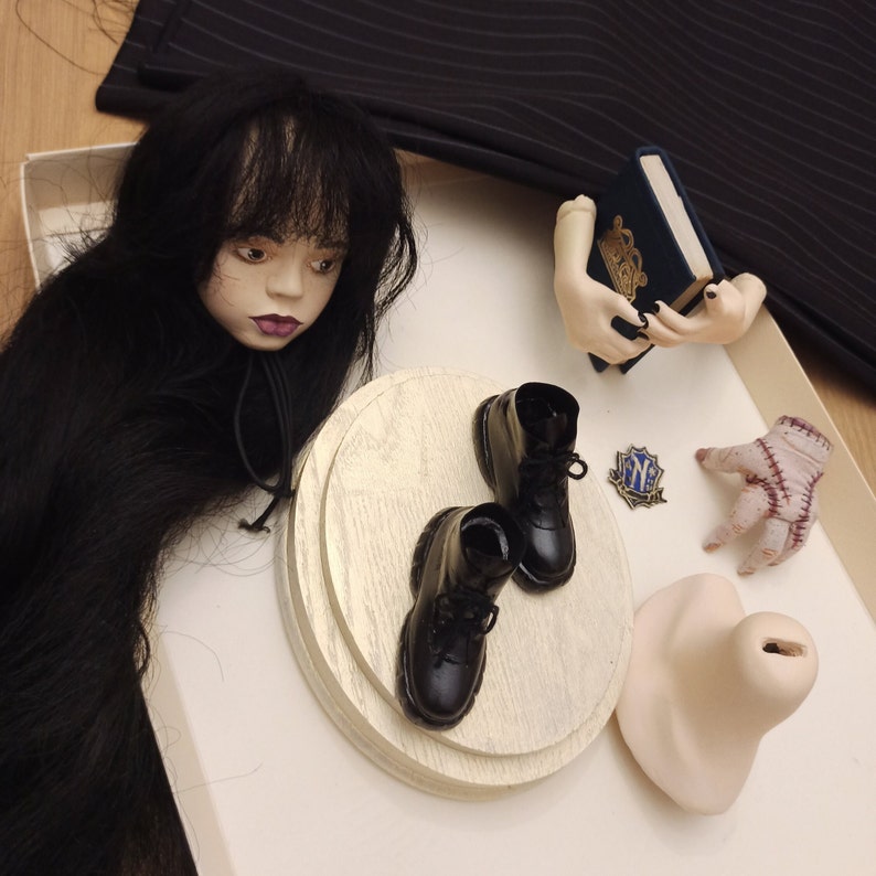 Wednesday Addams Art Doll: Gothic Handmade Collectible Doll, 21 Inch - Etsy