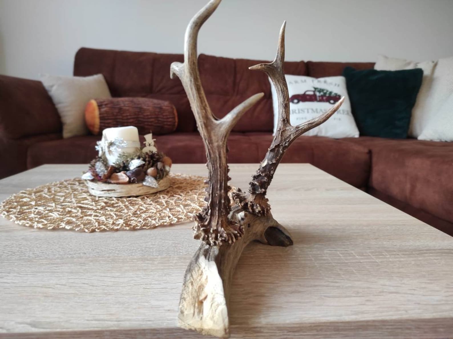 Knife Holder Roe Deer Antler and Elm Wood Knife Not - Etsy