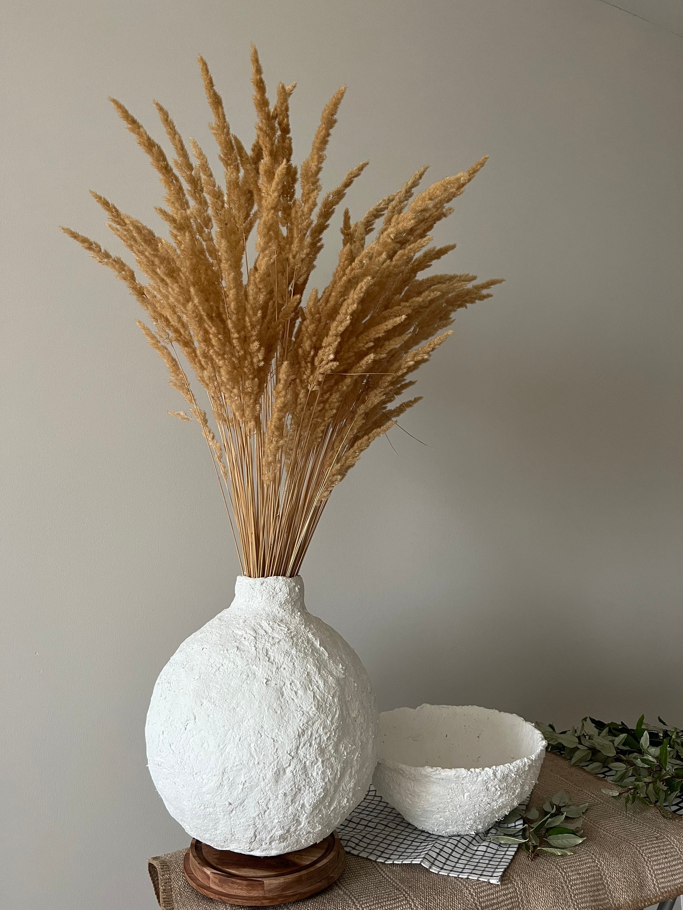 White Paper Mache Vase Extra Large Pulp Recycled Paper Clay / - Etsy