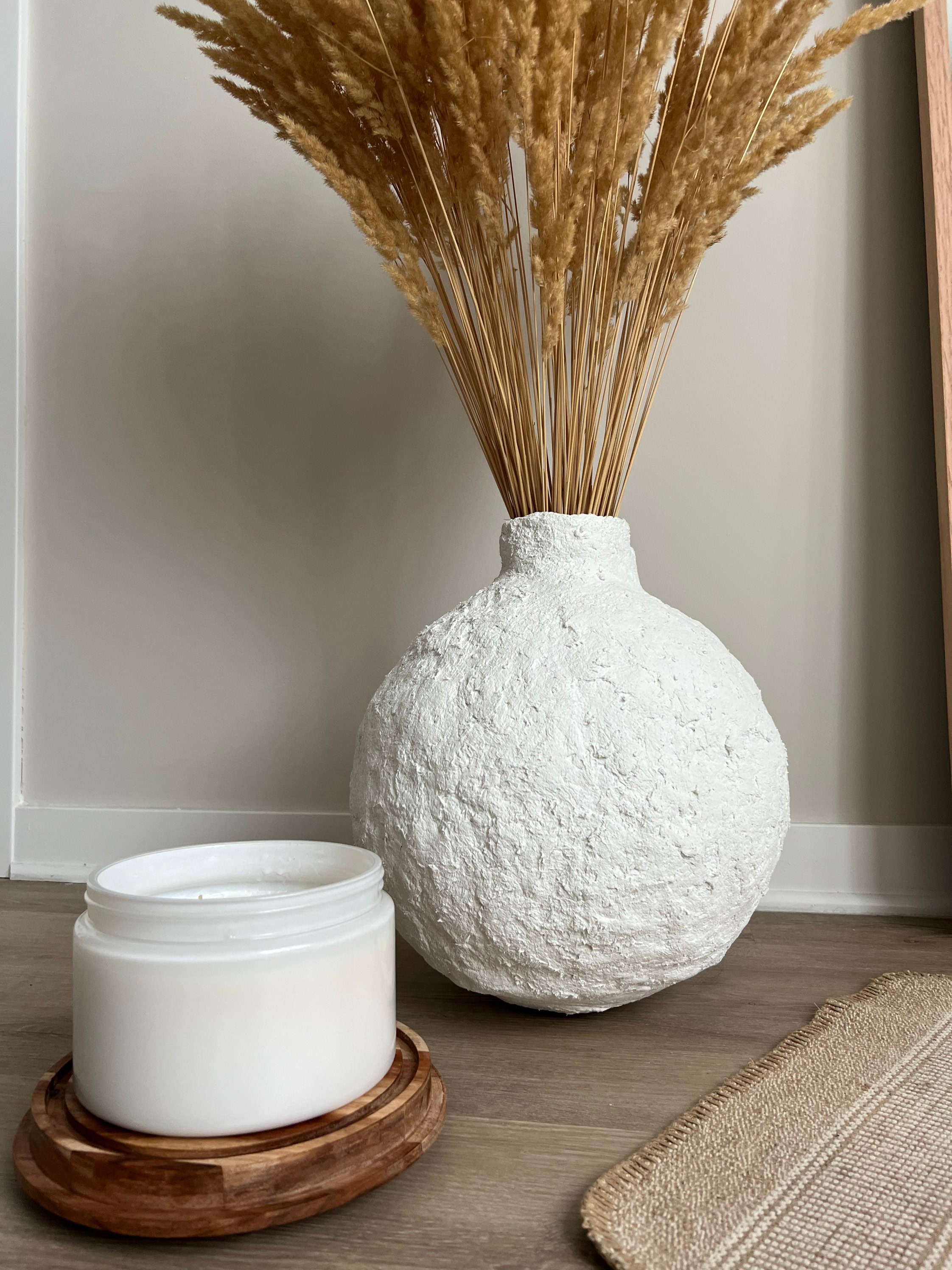 White Paper Mache Vase Extra Large Pulp Recycled Paper Clay / - Etsy