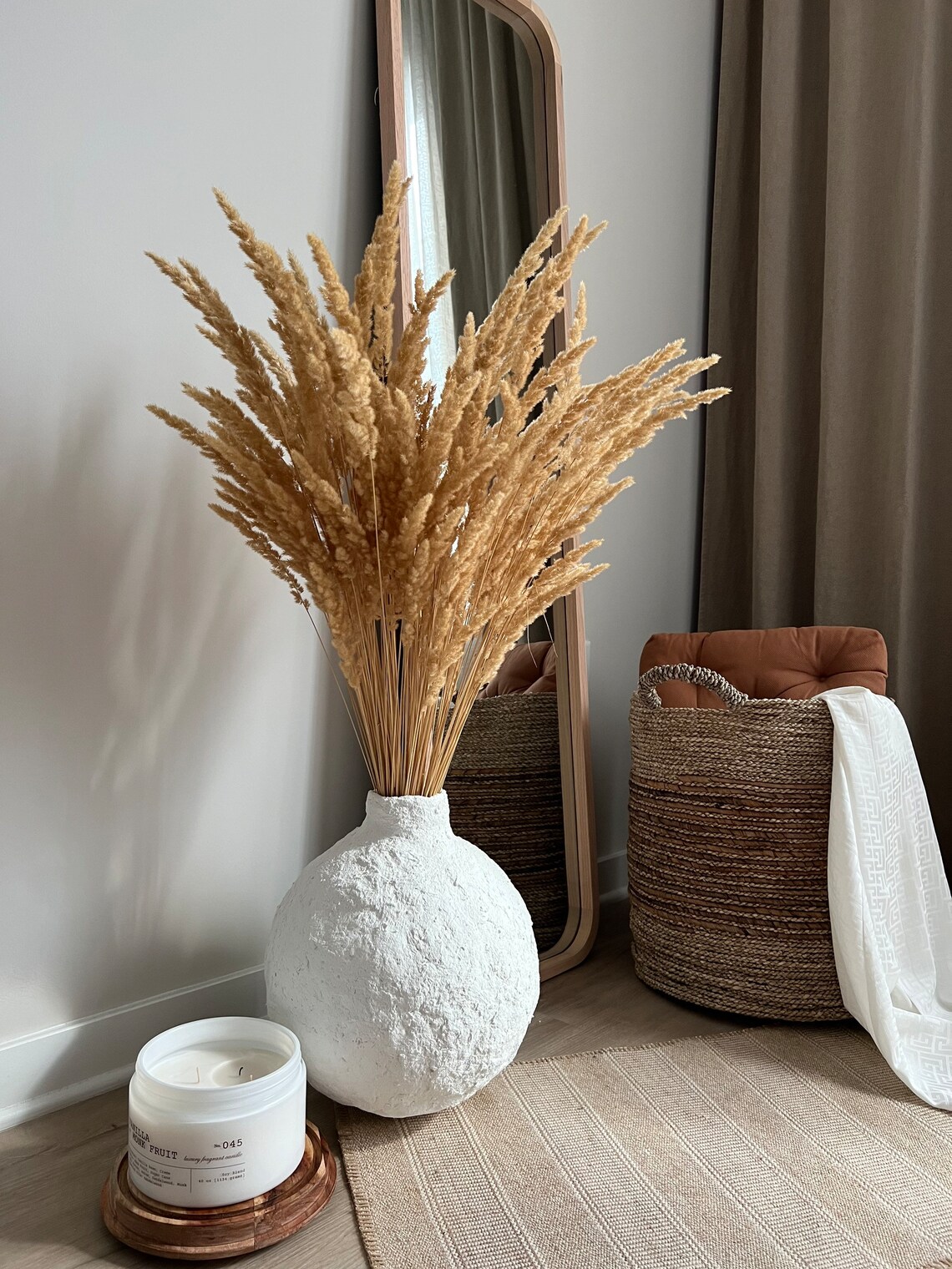 White Paper Mache Vase Extra Large Pulp Recycled Paper Clay / Papier ...