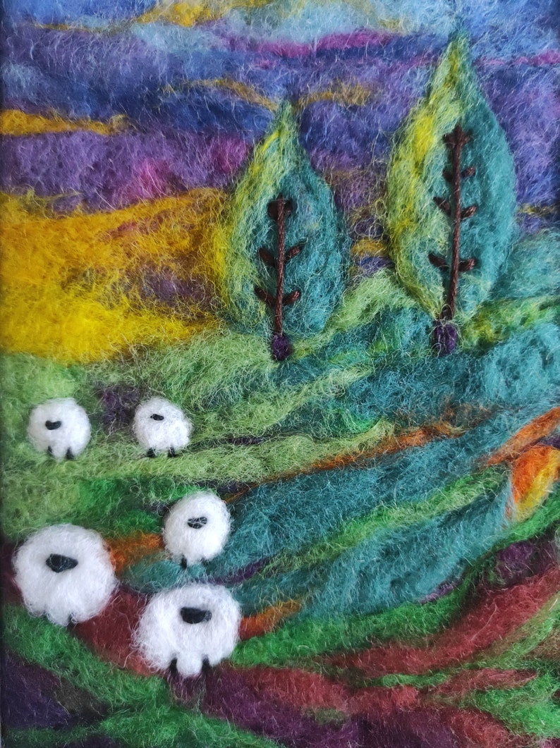 Needle Felting Picture. Felted Art. English Landscape. Home Decor. Wool ...