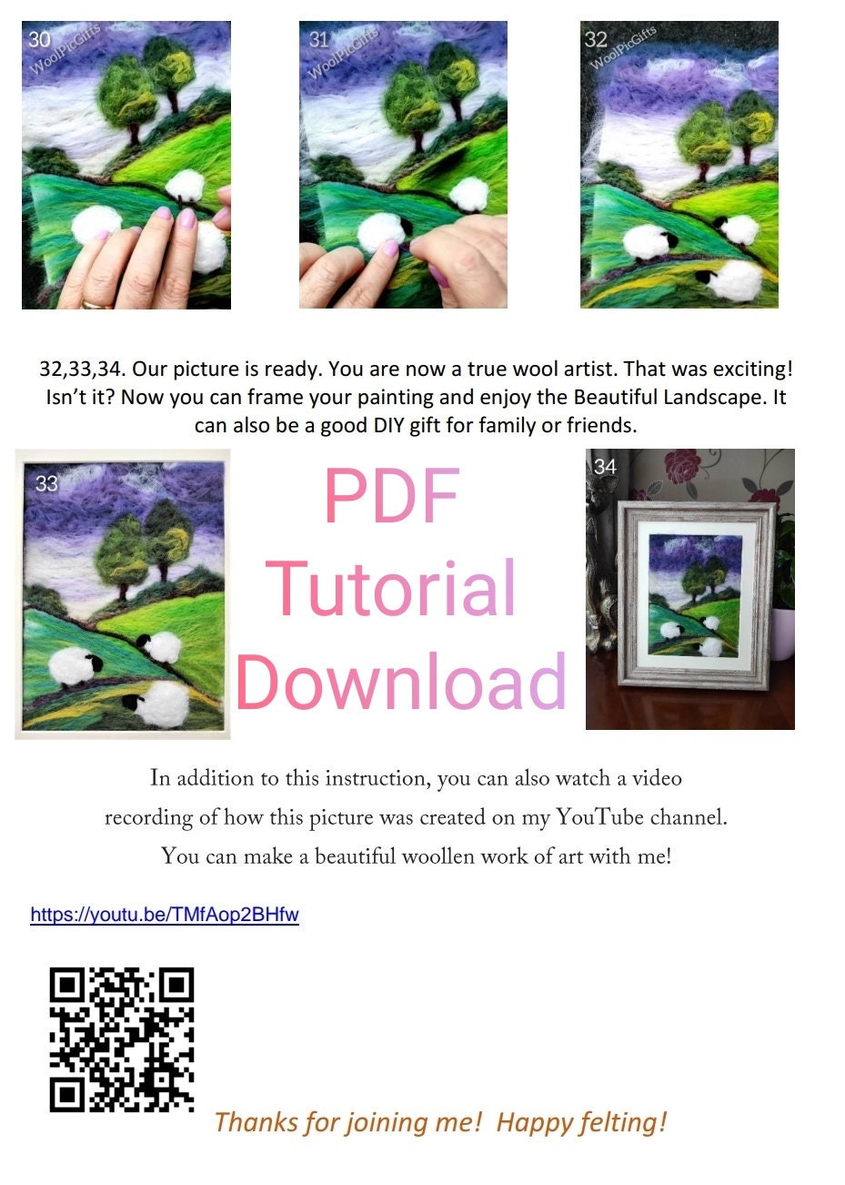 PDF Tutorial Download Needle Felted Painting Felting Landscape Wool ...